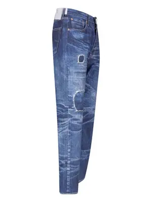 Junya Watanabe Distressed Straight Leg Jeans - Blue