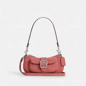 COACH® Ashton Mini Shoulder Bag - Suede/silver/pink