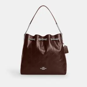 COACH OUTLET Coach Evelyn Large Quilted Shoulder Bag - Silver/maple