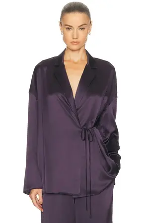SRG Finley Silk Top - Dark Plum