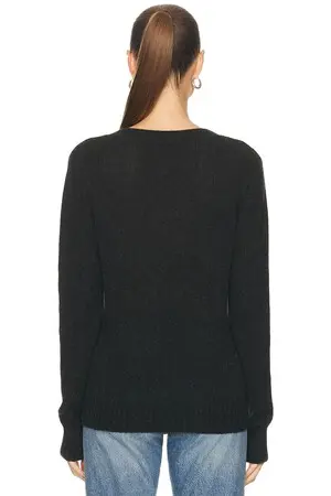 Enza Costa Cashmere V-neck Sweater - Charcoal