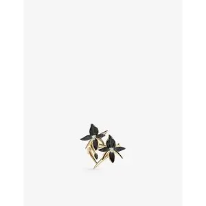 SHAUN LEANE Black Orchid Diamond Ring - Yellow Gold Vermeil