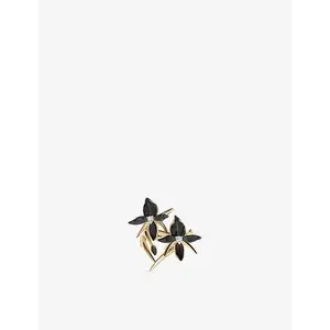 SHAUN LEANE Black Orchid Diamond Ring - Yellow Gold Vermeil