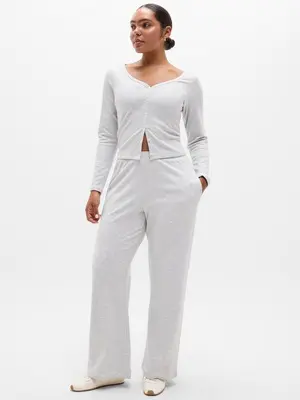Women's High-Rise Ribbed Sweatpants