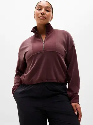 Athleta Seasoft Rib Quarter Zip Popover