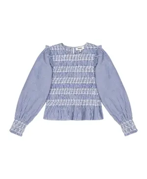 RO&ZO Stripe Shirred Blouse Top