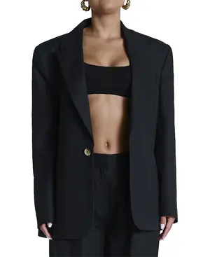 Naked Wardrobe Linen Suited Blazer - Black