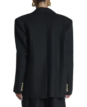 Naked Wardrobe Linen Suited Blazer - Black