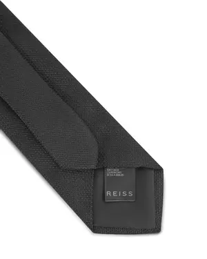 REISS Ceremony Textured Tie - Black