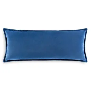 SURYA Cotton Velvet Lumbar Pillow - Navy