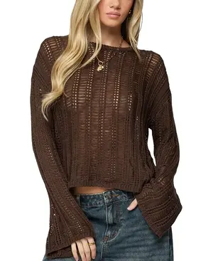 Brown Knitted Sweaters for Women