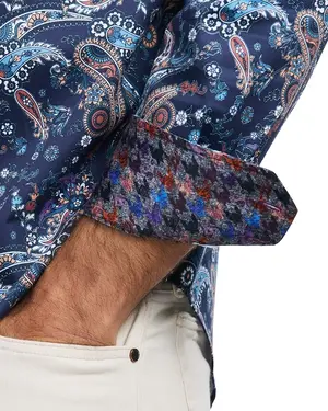 Robert Graham Chandler Printed Long Sleeve Button Front Shirt