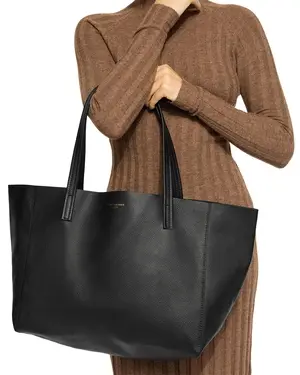 Kurt Geiger Violet Large Leather Shopper Tote - Black