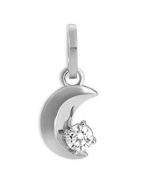 Adina Reyter 14k Yellow Diamond Crescent Moon Pendant - Silver