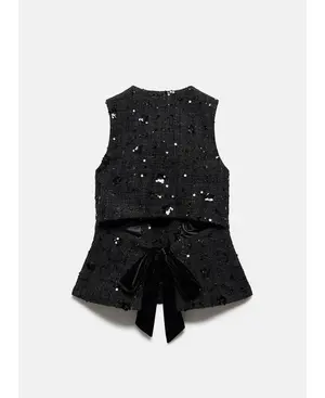 Mint Velvet Embellished Backless Waistcoat