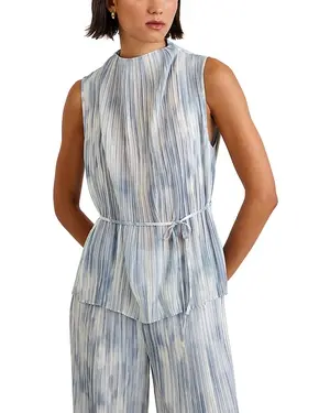 Bella Dahl Mock Neck Top With Tie Belt