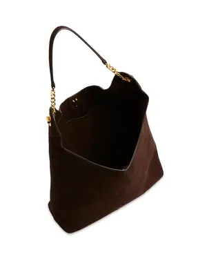 Veronica Beard Jour Suede Shoulder Bag - Espresso