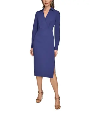 Donna Karan New York Side Gathered Midi Dress