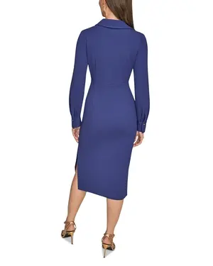 Donna Karan New York Side Gathered Midi Dress