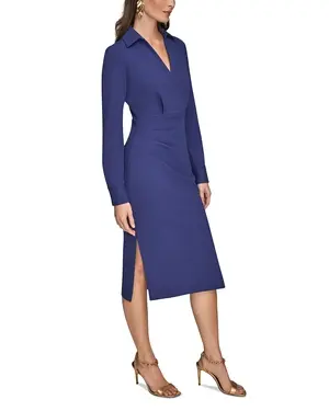 Donna Karan New York Side Gathered Midi Dress