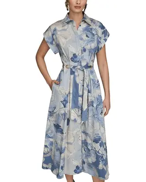 Donna Karan New York Floral Print Shirtdress