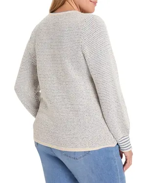 NIC+ZOE Tuck Texture Split Neck Sweater