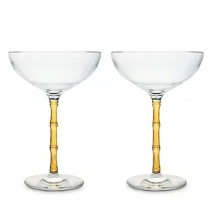 La DoubleJ Bamboo Coupe Glass, Set Of 2 - Solid