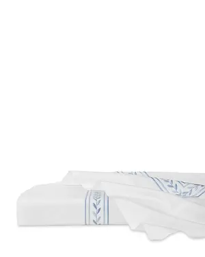 PRATESI Impero Flat Sheet, Full/queen - White/medium Blue