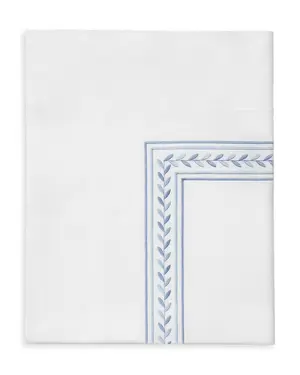 PRATESI Impero Flat Sheet, Full/queen - White/medium Blue