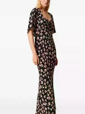 TWINSET Floral-print Maxi Dress - Black
