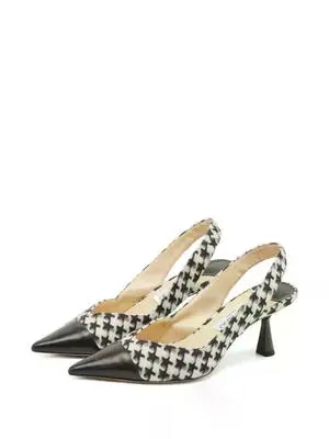 JIMMY CHOO Houndstooth Leather Slingback Pumps