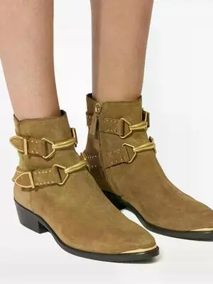 Isabel Marant Étoile Zalya Buckle Studded Boots - Neutrals
