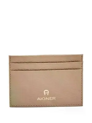AIGNER Leather Card Holder - Neutrals