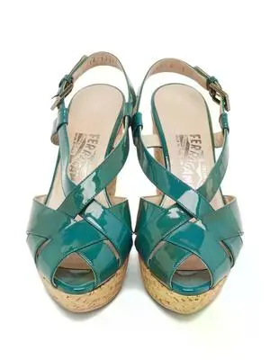 FERRAGAMO Peep-toe Wedge Sandals