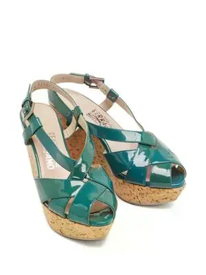 FERRAGAMO Peep-toe Wedge Sandals