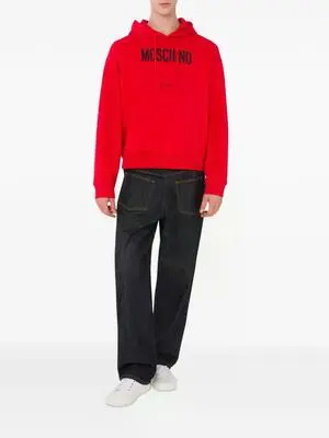 Moschino Cotton Hoodie With Logo Detail - Red