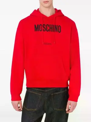 Moschino Cotton Hoodie With Logo Detail - Red