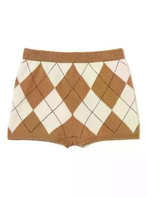 TWINSET Diamond-pattern Shorts - Brown