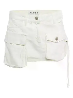 Attico Cargo-pockets Denim Mini Skirt - White