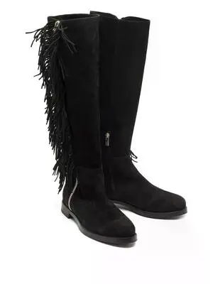 LE SILLA Suede Fringe Knee Boots