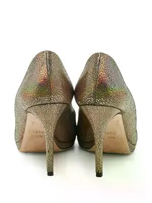 Gucci Iridescent Peep-toe Pumps
