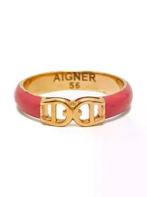 AIGNER Enamel Logo Ring - Gold