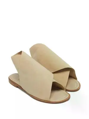 Manolo Blahnik Cream Flat Sandals