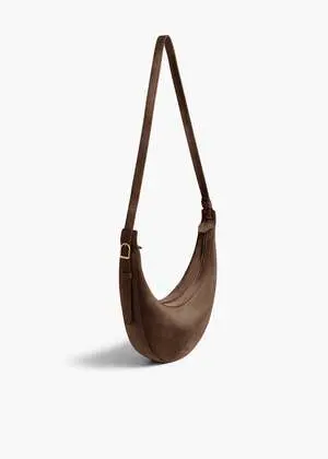 Khaite Small Augustina Suede Crossbody Bag Cedar