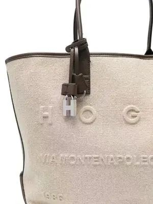 Hogan Embossed Logo Padlock Tote