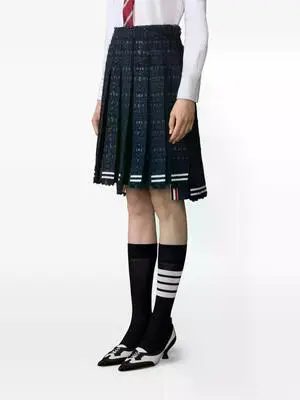 Thom Browne Satin Ribbon Pleated Midi Skirt