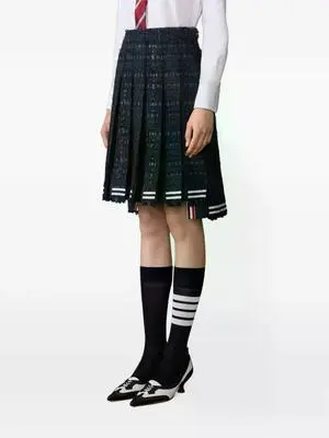 Thom Browne Satin Ribbon Pleated Midi Skirt
