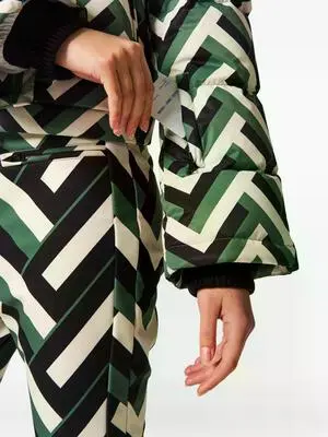 Perfect Moment Polar Flare Chevron Hooded Jacket - Green