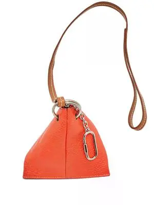 Celine Triangle Leather Coin Purse - Orange