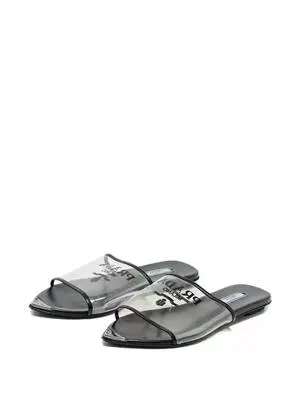 Prada Transparent Triangular Plaque Slides